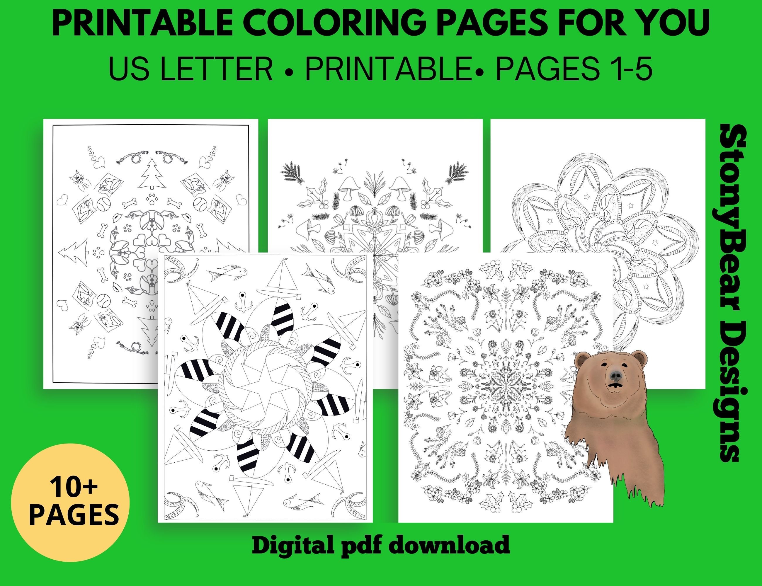 Mandala Coloring Pages for Kids or Adults Who Like Zentangle or ...