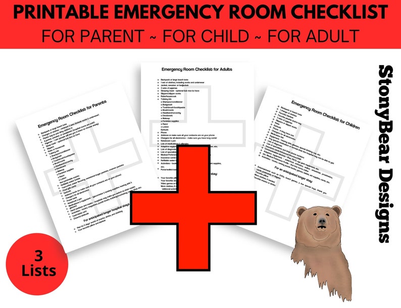 Emergency To-go Bag Checklist, Hospital Bag, Emergency Preparedness ...