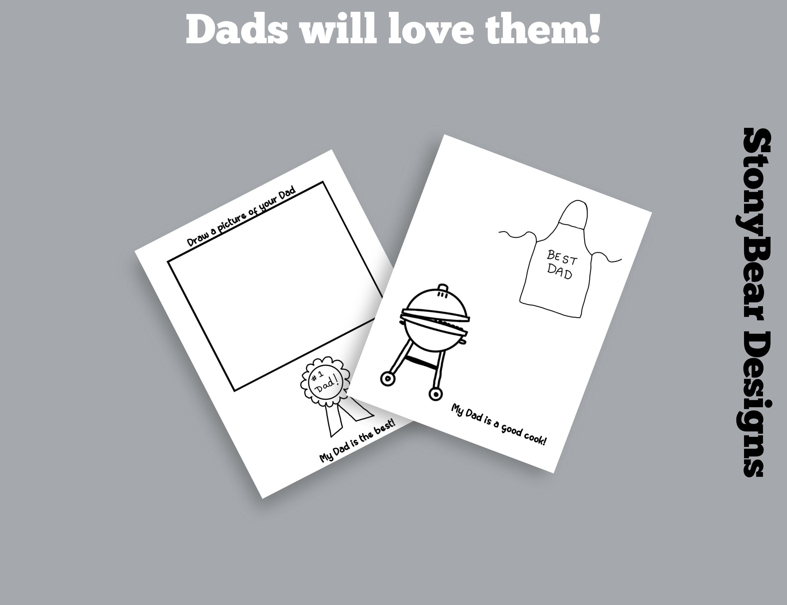 I Love Dad Coloring Book, Father's Day Coloring Sheets, to Dad From ...