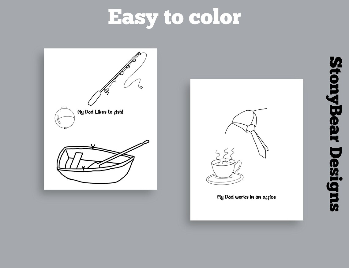 I Love Dad Coloring Book Father's Day Coloring Sheets to - Etsy
