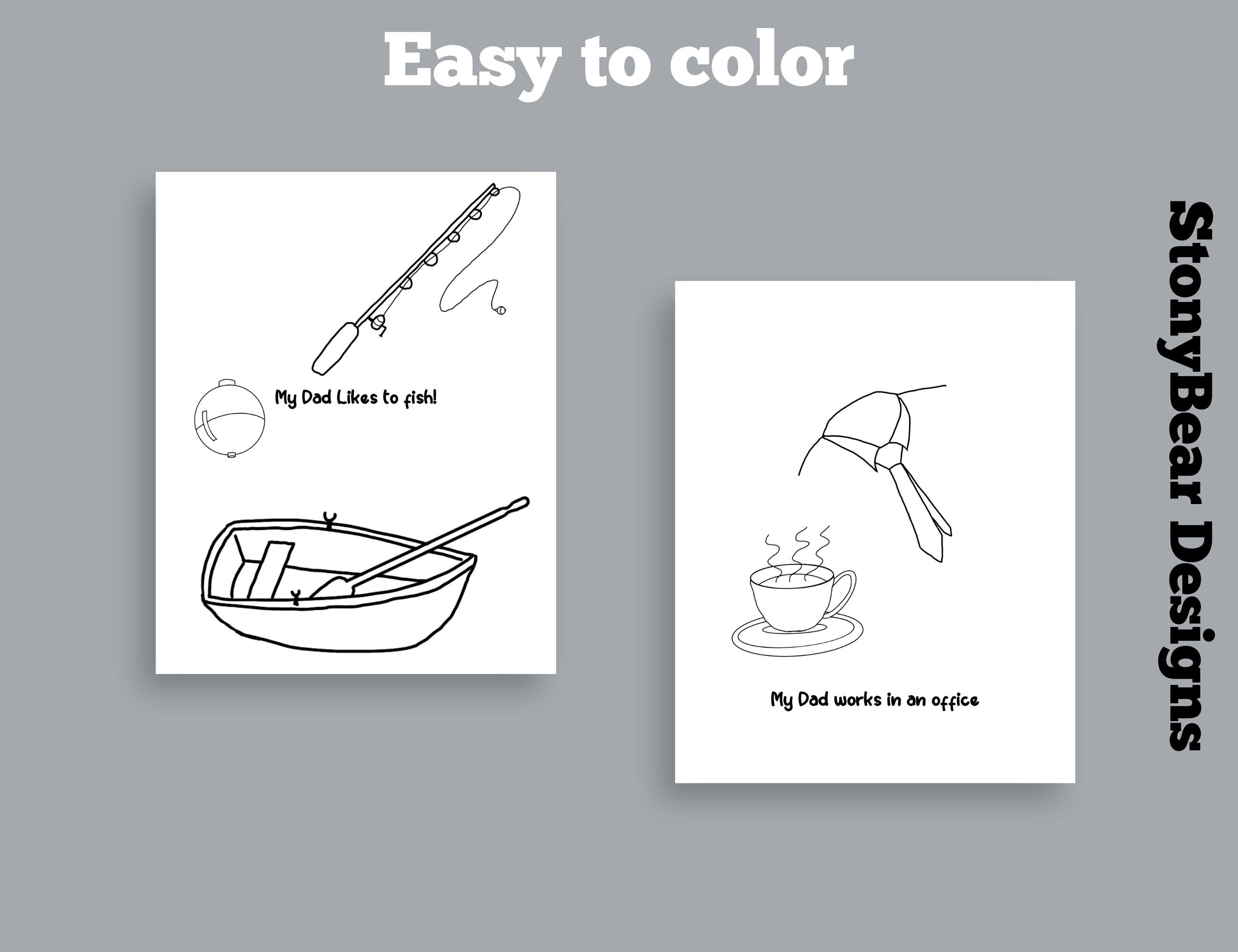 I Love Dad Coloring Book, Father's Day Coloring Sheets, to Dad From ...