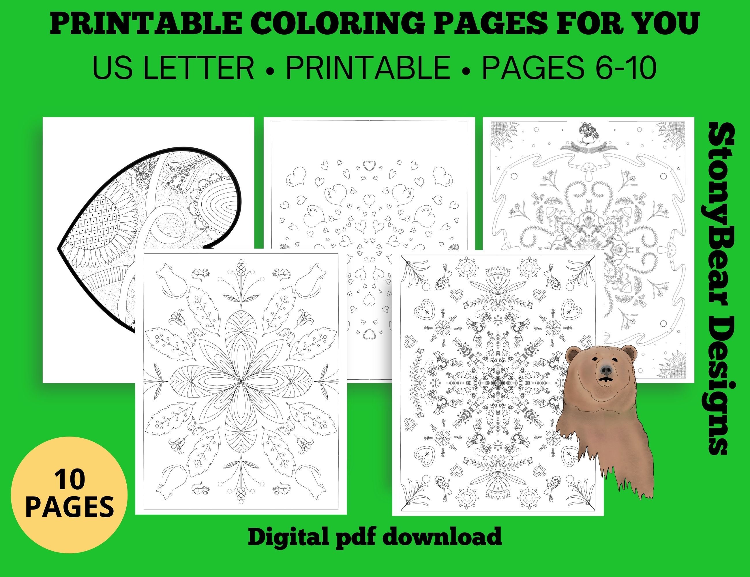 Mandala Coloring Pages for Kids or Adults Who Like Zentangle or ...