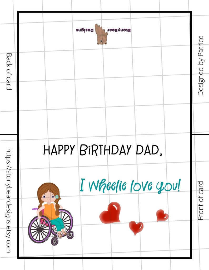 Birthday Card for Dad From Daughter in A Wheelchair, for Special Needs ...