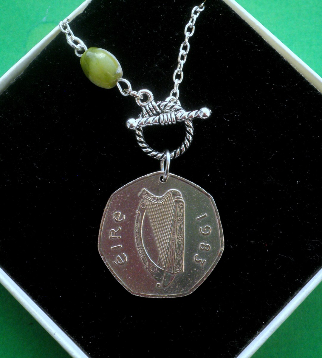 44th Birthday Gift, 1982 Irish 50p Coin Necklace, Woodcock, Connemara ...