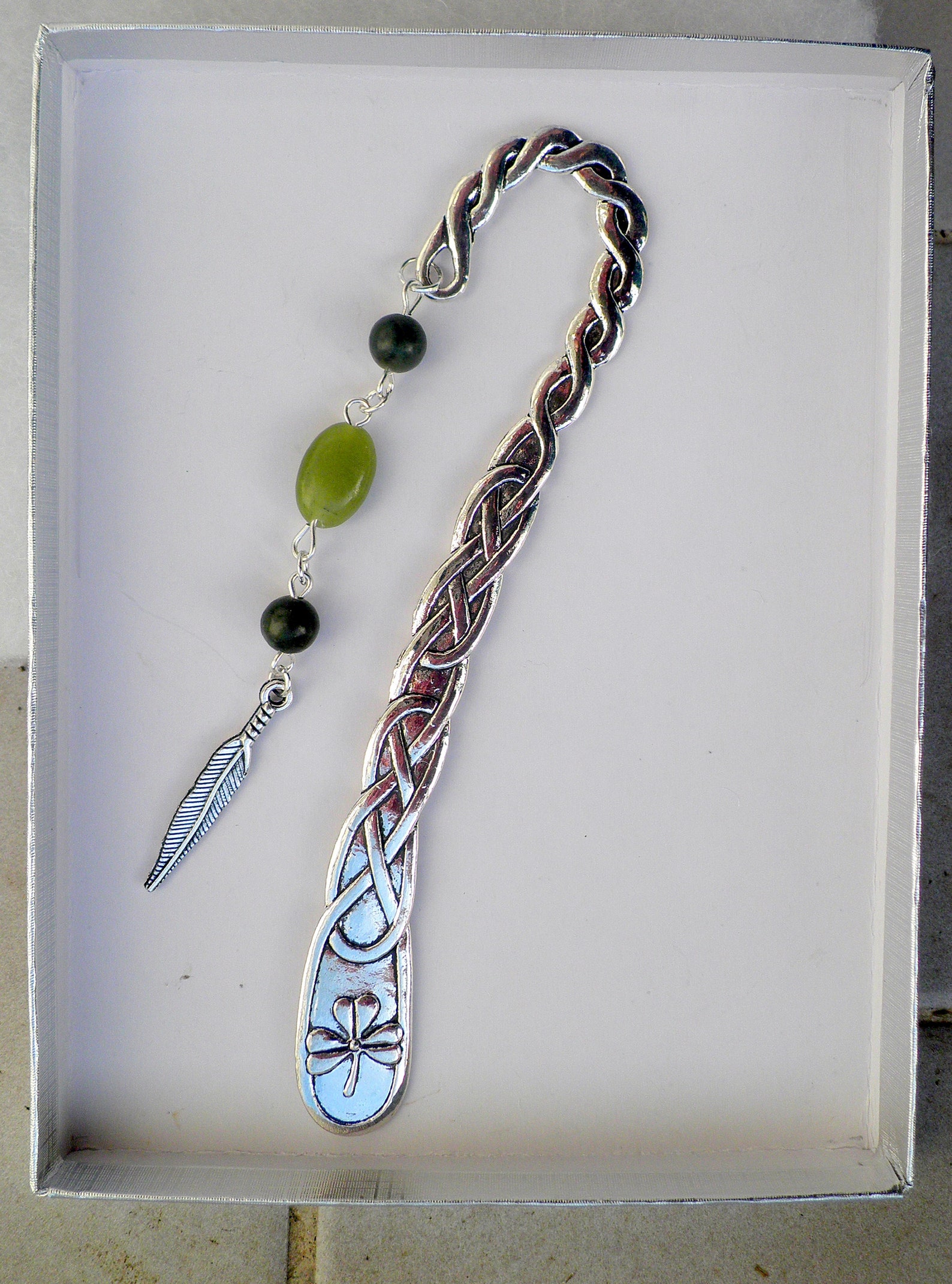 Irish Gift Bookmark Celtic Metal scroll Shamrock Bookmark | Etsy