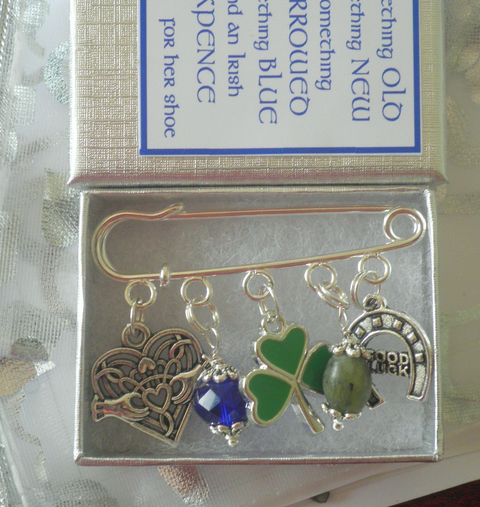 Lucky Wedding Pin Irish Wedding pin Ireland Charms Bouquet | Etsy