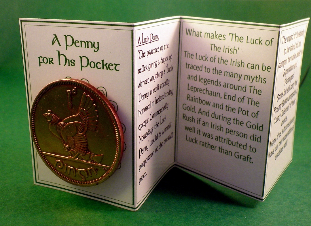 A Lucky Irish Penny, A Penny for His Pocket, Good Luck Talisman. - Etsy