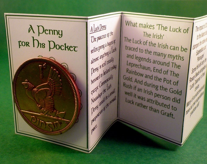 A Lucky Irish Penny, A Penny for His Pocket, Good Luck Talisman. - Etsy