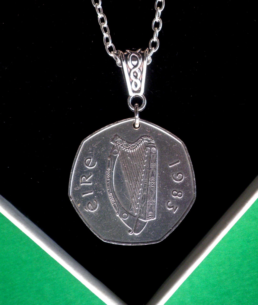 1975, 1982 Irish Coin Necklace for an Event Featuring Native Irish ...