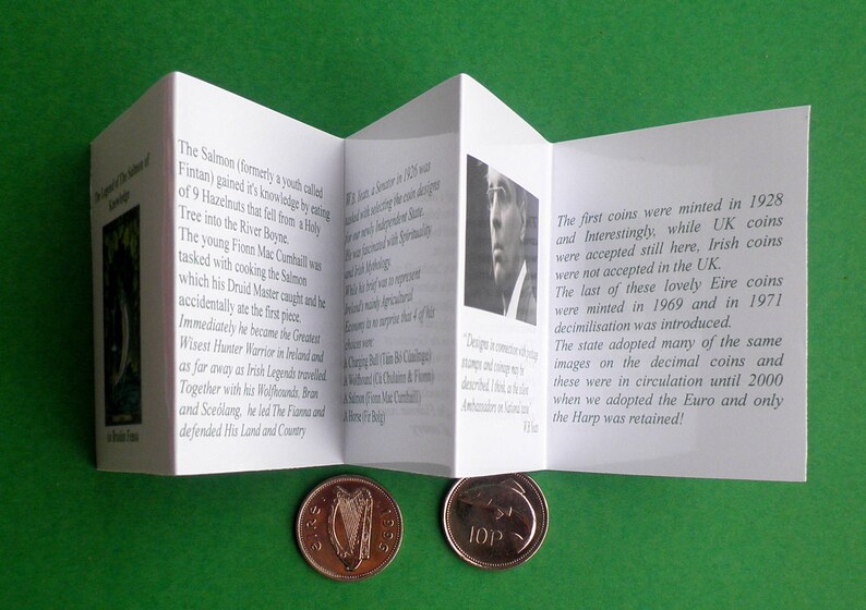 1954, 1955, 1965, Irish Salmon Coin Necklace, Salmon of Knowledge ...