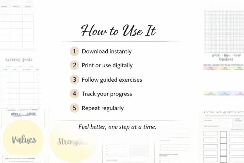 138 Mental Health Worksheets | CBT, DBT, Anxiety Relief, Emotional ...