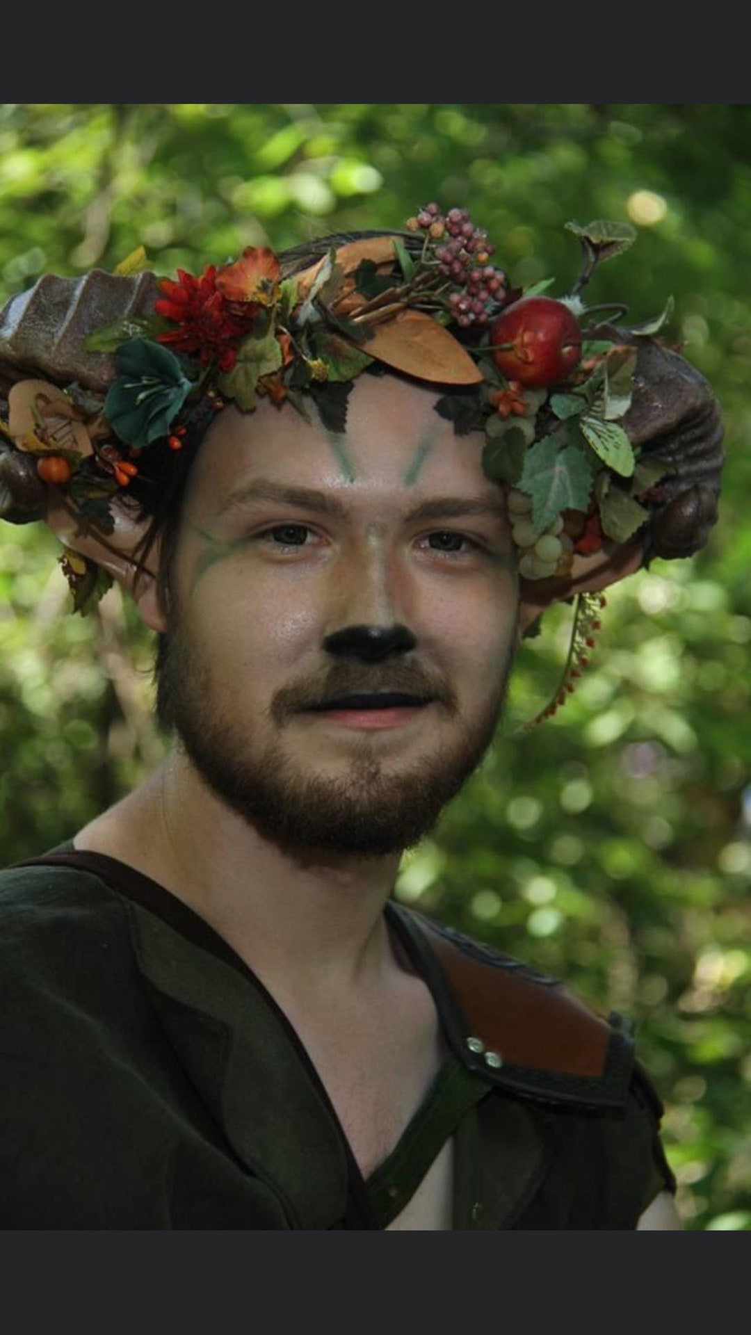 CUSTOM ORDER SATYR Horn Flower Crown Silk Hair Wreath for Renaissance ...