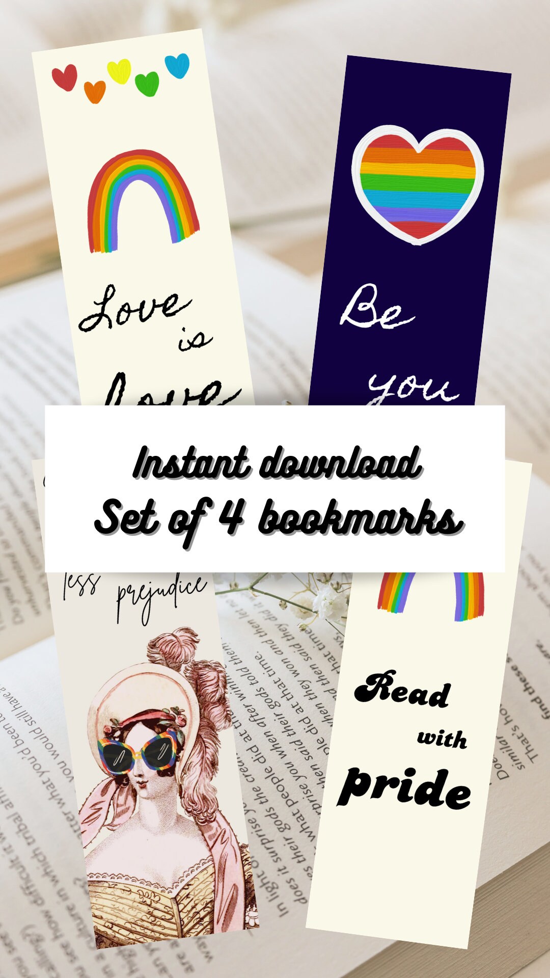 Pride Bookmarks, Digital Download, More Pride, Be You, Read With Pride ...