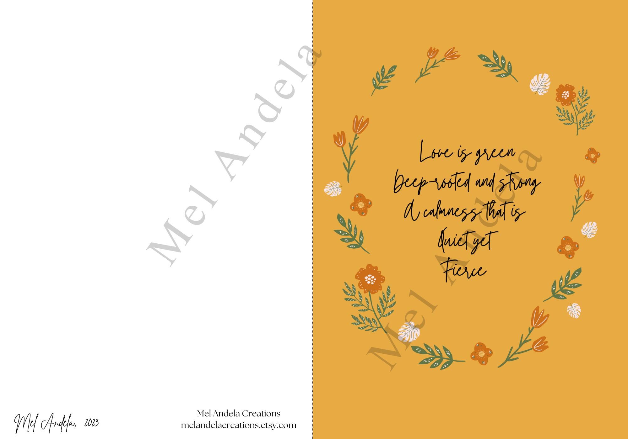 Printable Card, 'love Is' Original Poem, Gold Floral - Etsy