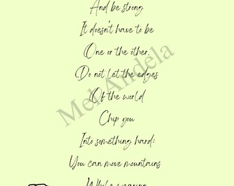 Poem Print Floral on White Digital Download 'be - Etsy