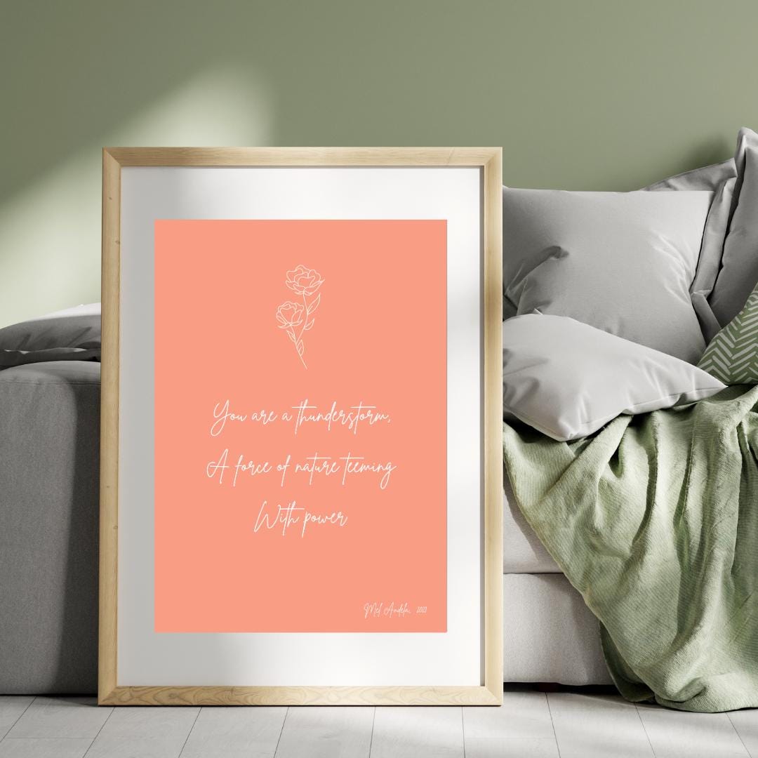 Poem Print, Pink, Flower, Digital Download, Poem - Etsy