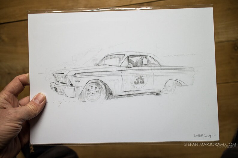 1964 Ford Falcon - Original A4 Pencil Sketch - Etsy UK