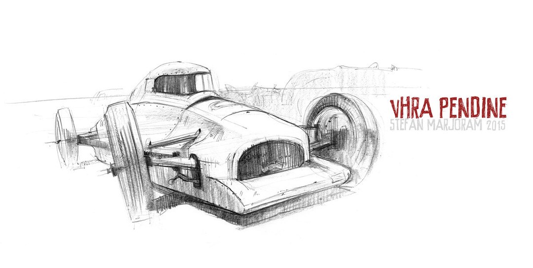 Streamliner - Original A3 Pencil Sketch - Etsy