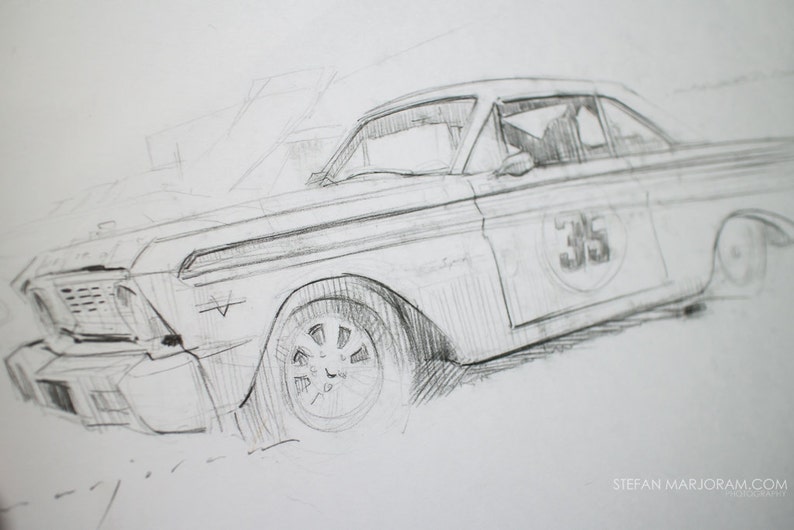 1964 Ford Falcon - Original A4 Pencil Sketch - Etsy UK