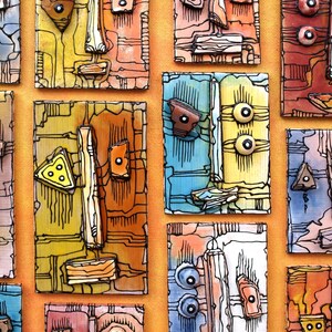 Colorful Wall Sculpture, Abstract Ceramic Faces, Collective Art Gift ...