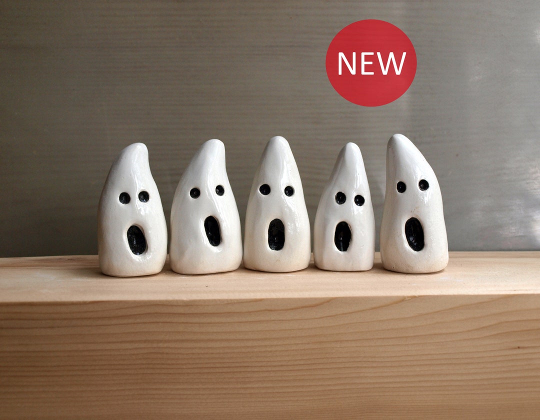 Set of 5 Ceramic Ghosts: Handmade Halloween Decor - Etsy