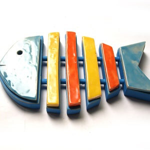 Skeleton Wall Fish, Fish Bone Wall Art, Colorful Ceramic Fish, Fish ...