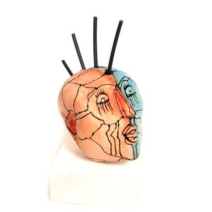 Punk Head, Small Ceramic Sculpture, Anarchy, Punk Art, Small Sculpture ...