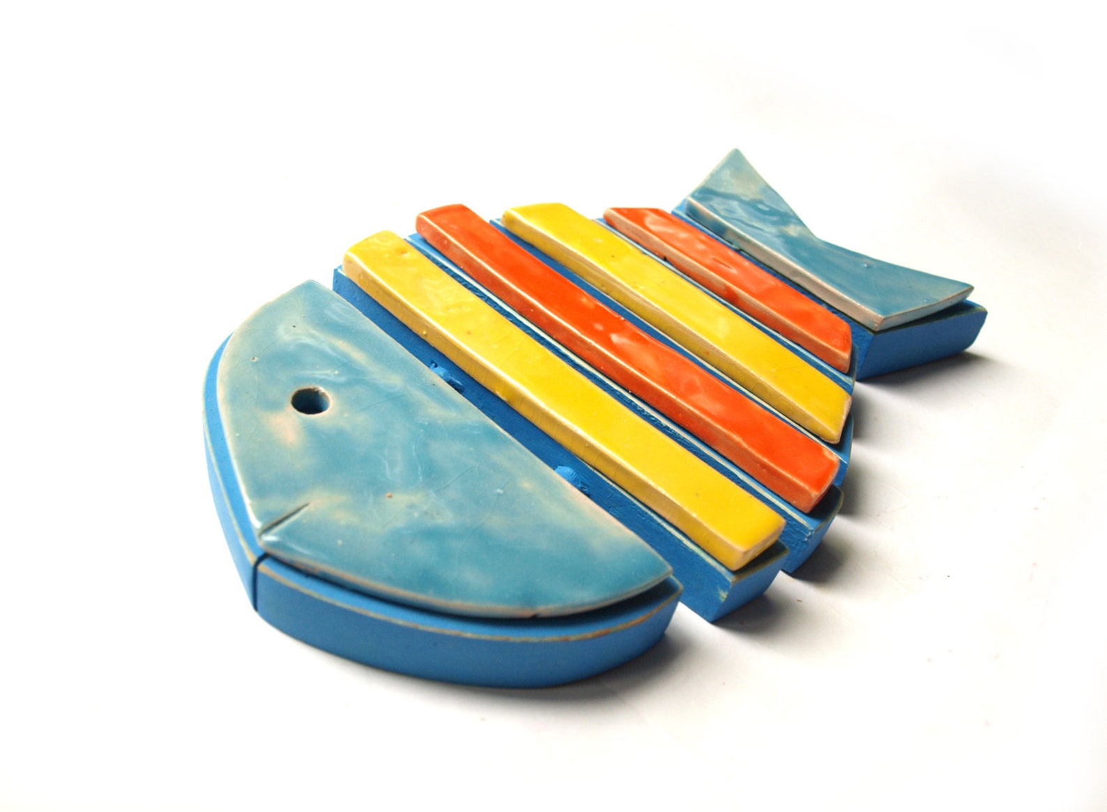 Skeleton Wall Fish Fish Bone Wall Art Colorful Ceramic Fish - Etsy