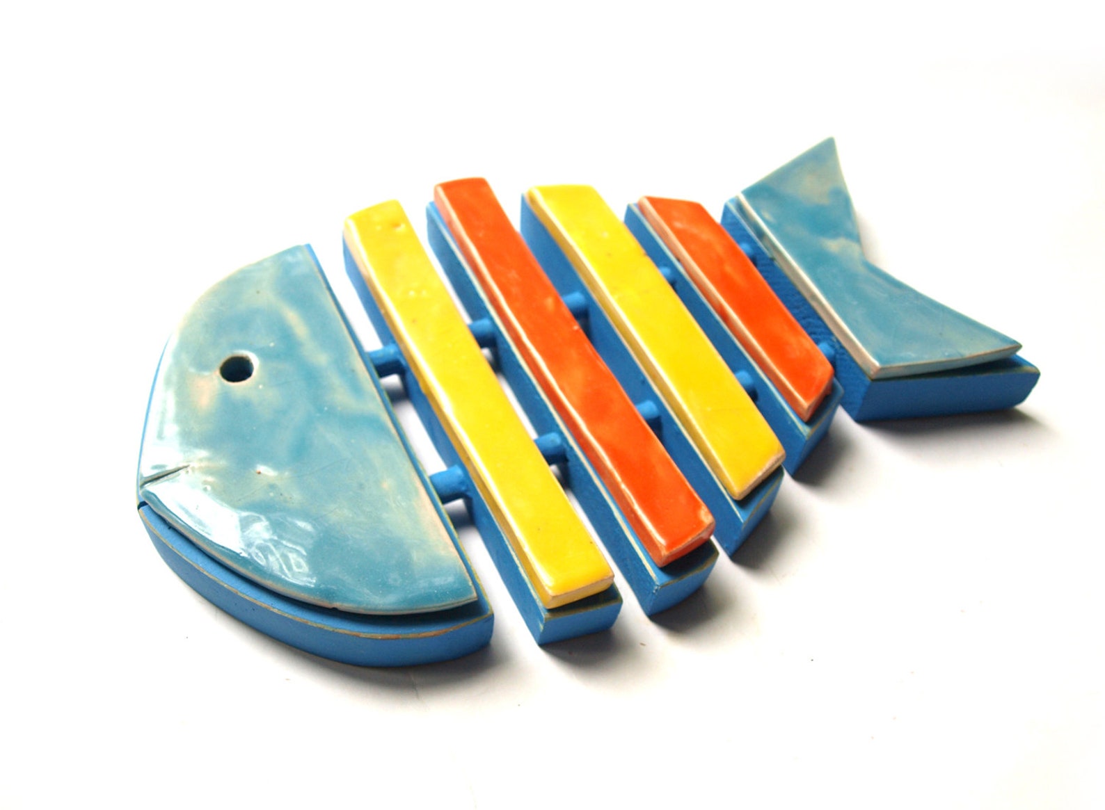 Skeleton Wall Fish Fish Bone Wall Art Colorful Ceramic Fish - Etsy