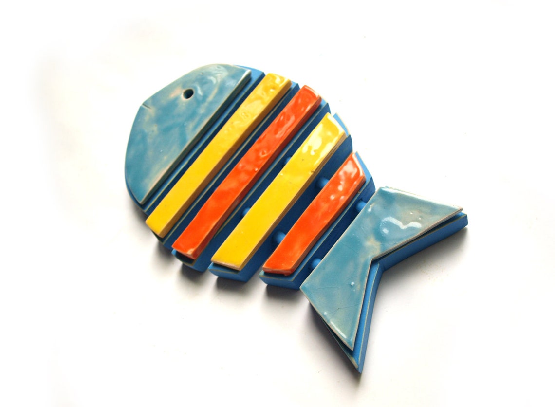 Skeleton Wall Fish Fish Bone Wall Art Colorful Ceramic Fish - Etsy