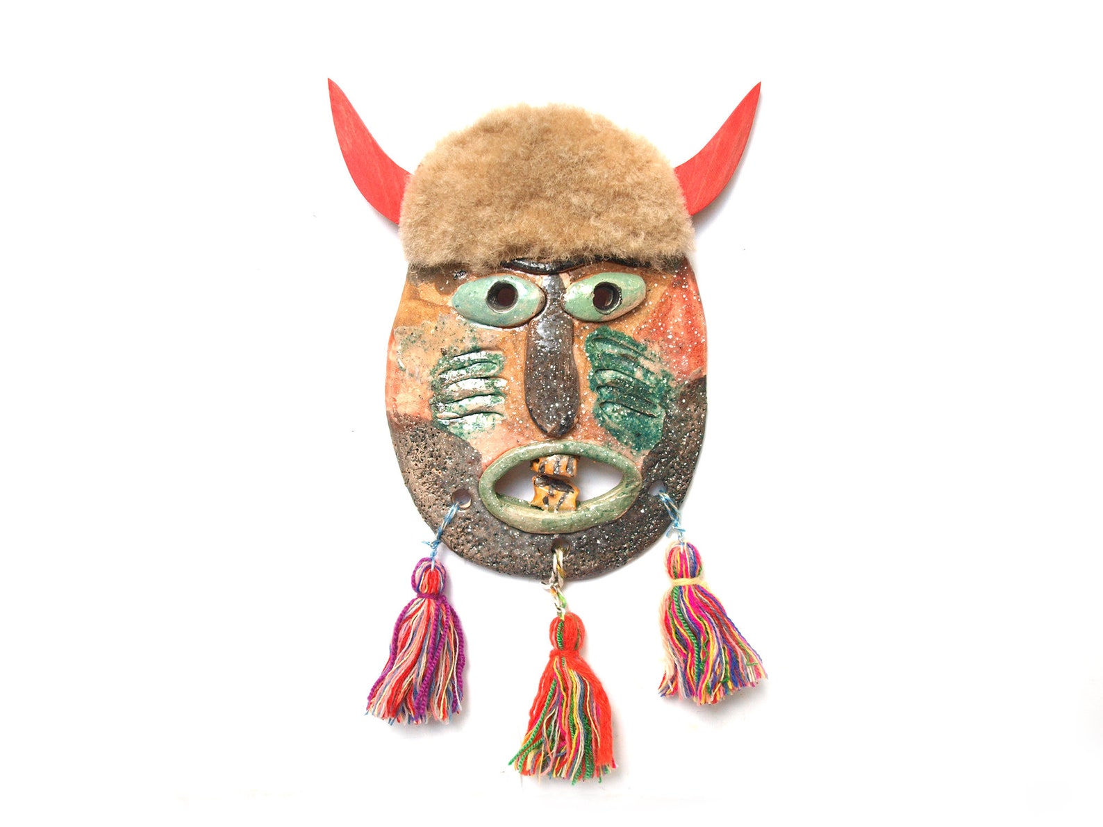 Folk Art Mask Bulgarian Kuker Mask Bulgarian Folk Art - Etsy