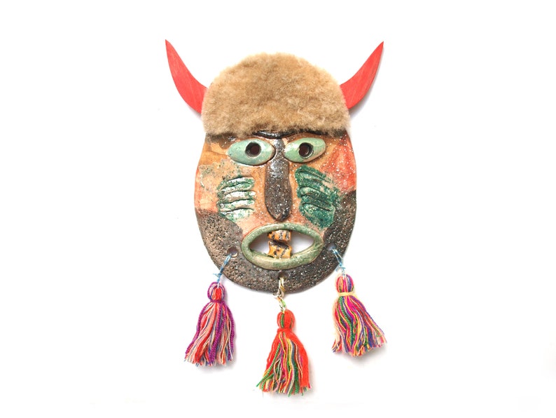 Folk Art Mask Bulgarian Kuker Mask Bulgarian Folk Art - Etsy
