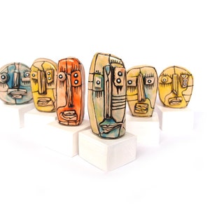 Mini Ceramic Face Sculpture: Artistic Wedding Favor, Colleague Gift - Etsy