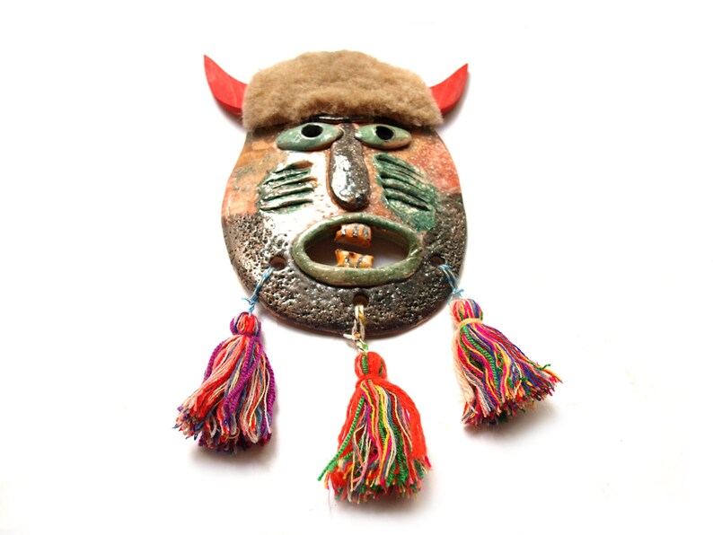 Folk Art Mask Bulgarian Kuker Mask Bulgarian Folk Art - Etsy