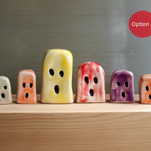 Mini Colorful Ceramic Ghosts, Set of 6 Ceramic Ghosts, Colorful Ceramic Ghost, Ghosts Halloween ...