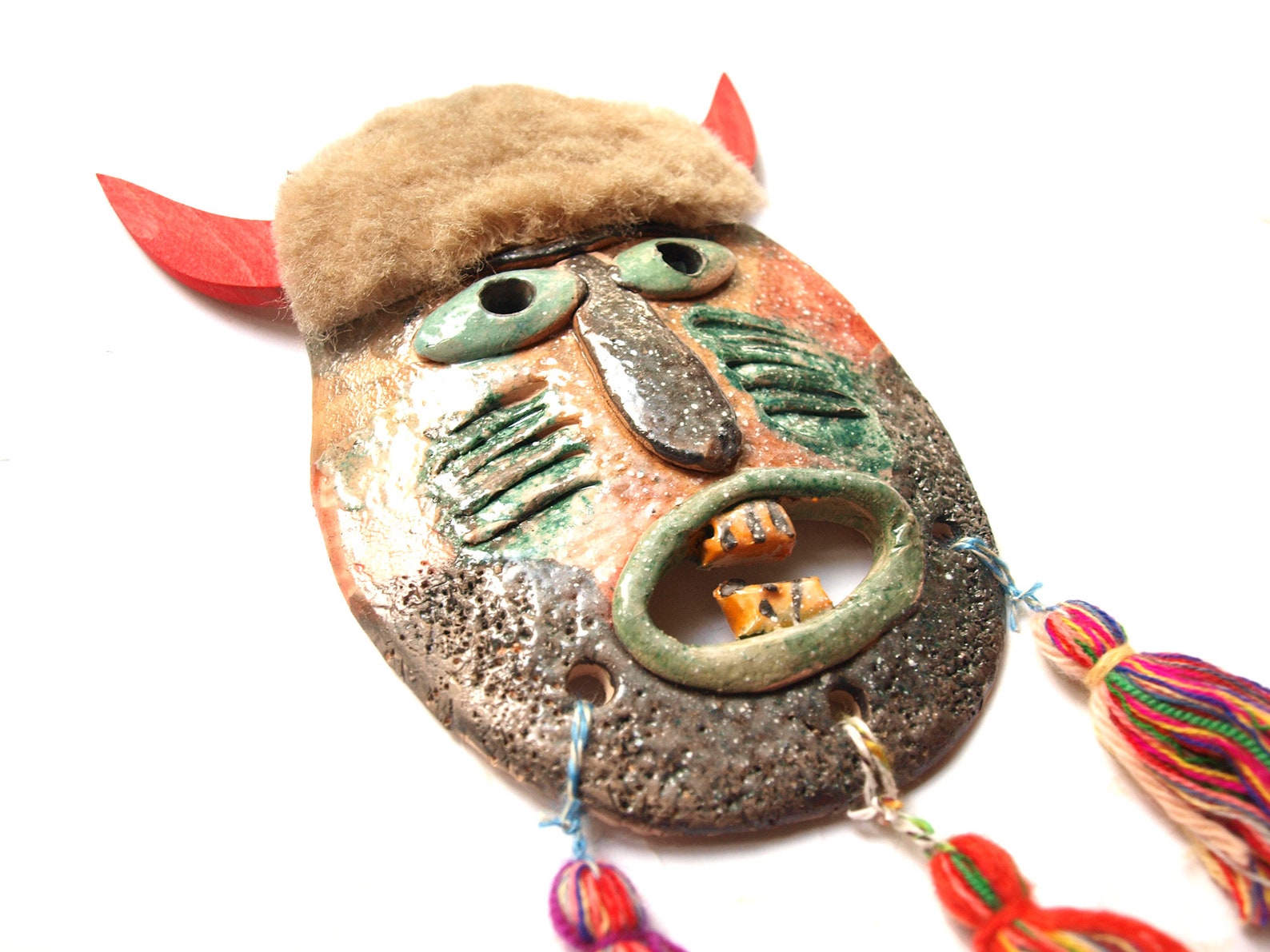 Folk Art Mask Bulgarian Kuker Mask Bulgarian Folk Art - Etsy