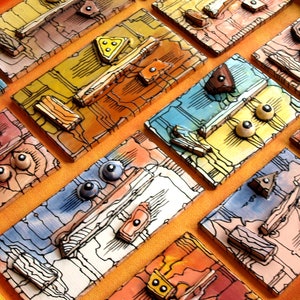 Colorful Wall Sculpture, Abstract Ceramic Faces, Collective Art Gift ...