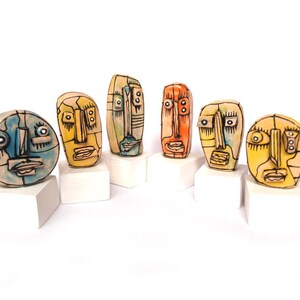 Mini Ceramic Face Sculpture: Artistic Wedding Favor, Colleague Gift - Etsy