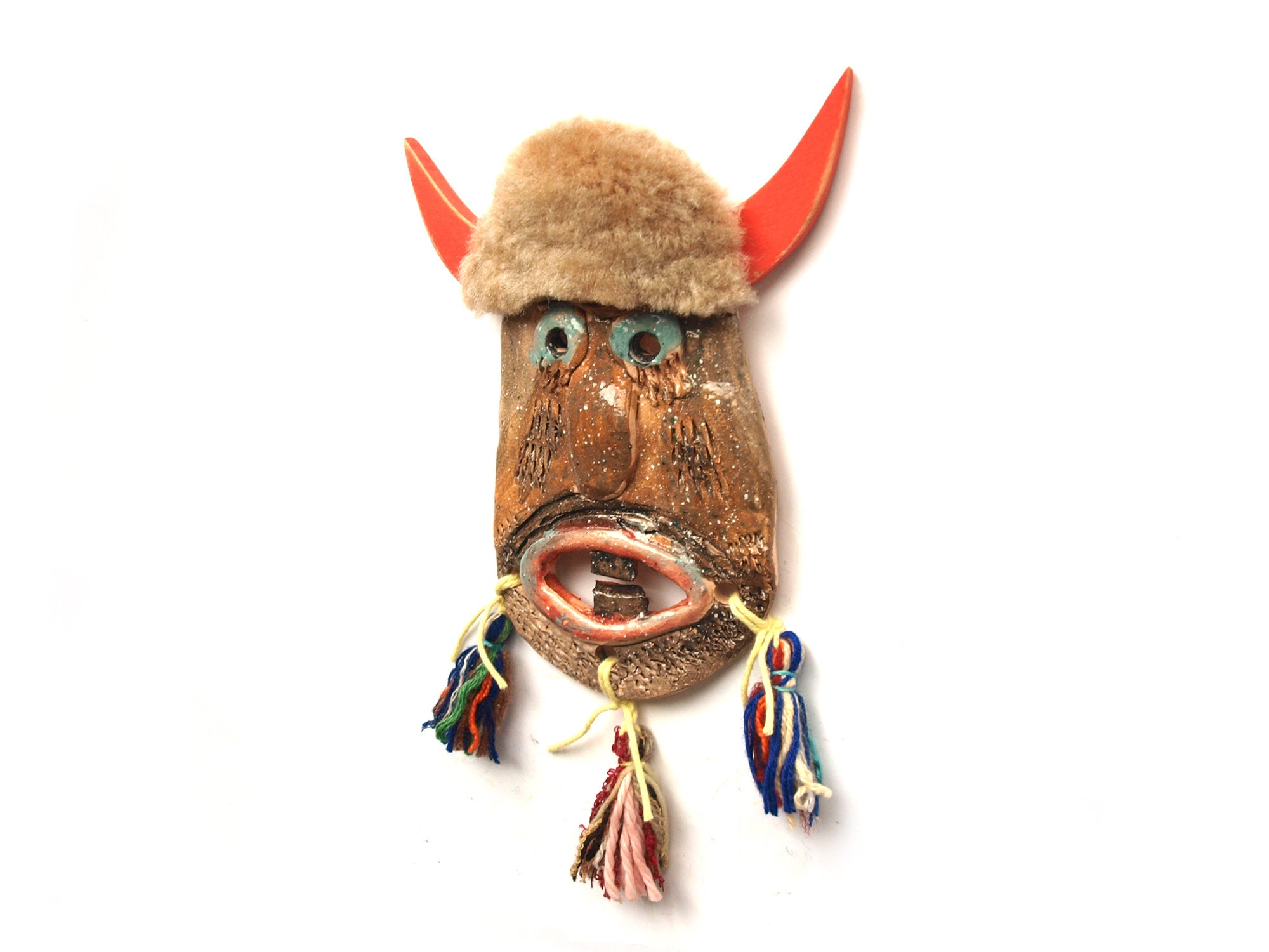 Folk Art Mask Bulgarian Kuker Mask Bulgarian Folk Art | Etsy