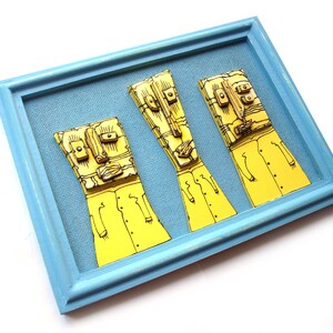 Brothers Stone Faces 3D Wall Sculpture Mixed Media Art - Etsy