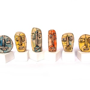 Mini Ceramic Face Sculpture: Artistic Wedding Favor, Colleague Gift - Etsy