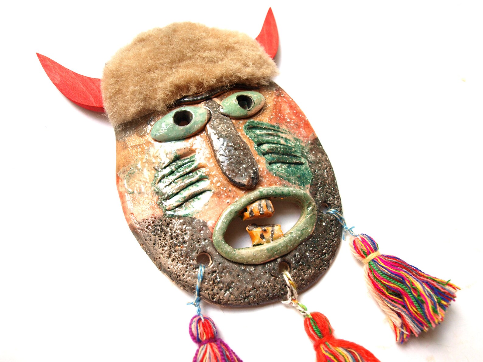 Folk Art Mask Bulgarian Kuker Mask Bulgarian Folk Art - Etsy