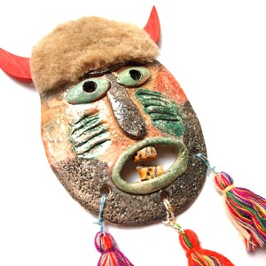 Folk Art Mask Bulgarian Kuker Mask Bulgarian Folk Art - Etsy