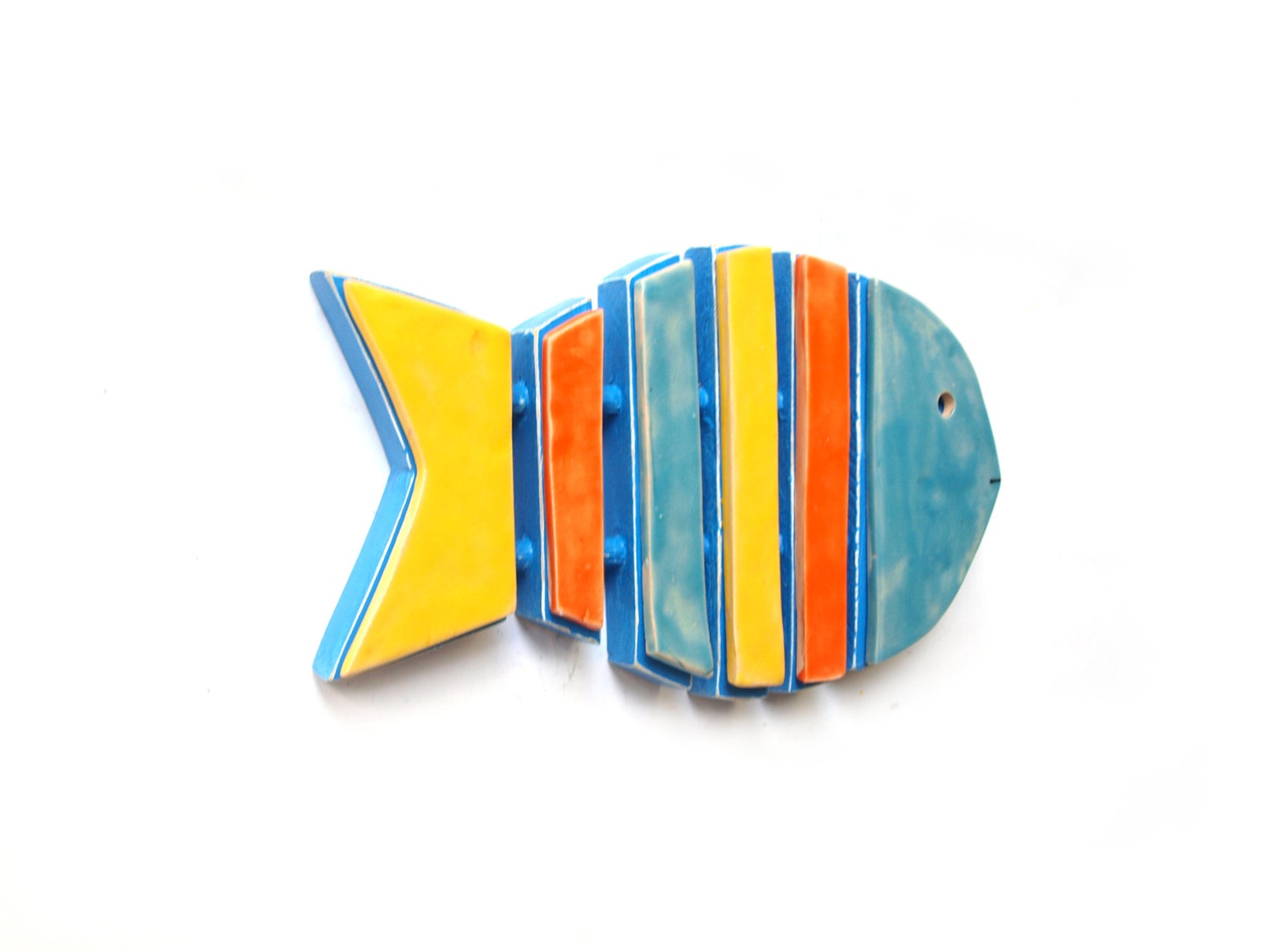 Skeleton Wall Fish Fish Bone Wall Art Colorful Ceramic Fish | Etsy