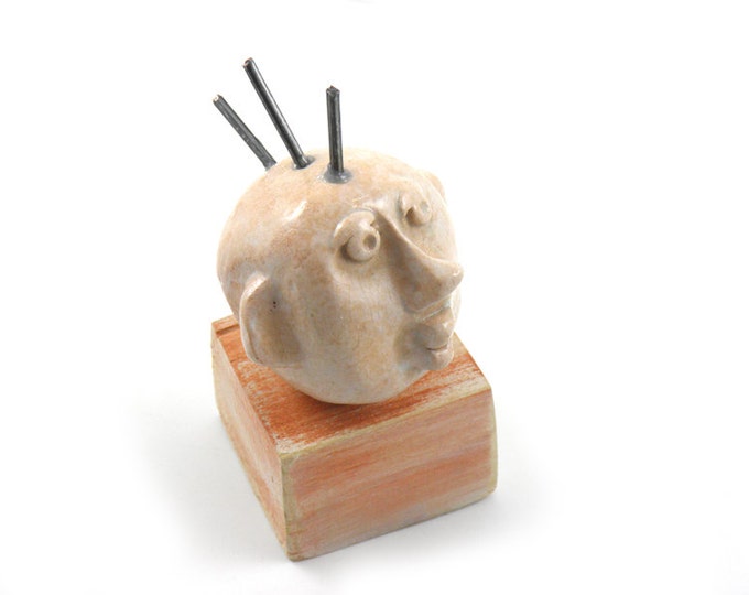 Punk Head miniature Ceramic Sculpture Anarchy Clay - Etsy