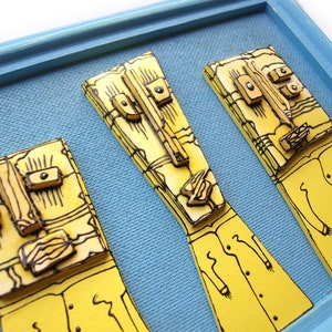 Brothers Stone Faces 3D Wall Sculpture Mixed Media Art - Etsy