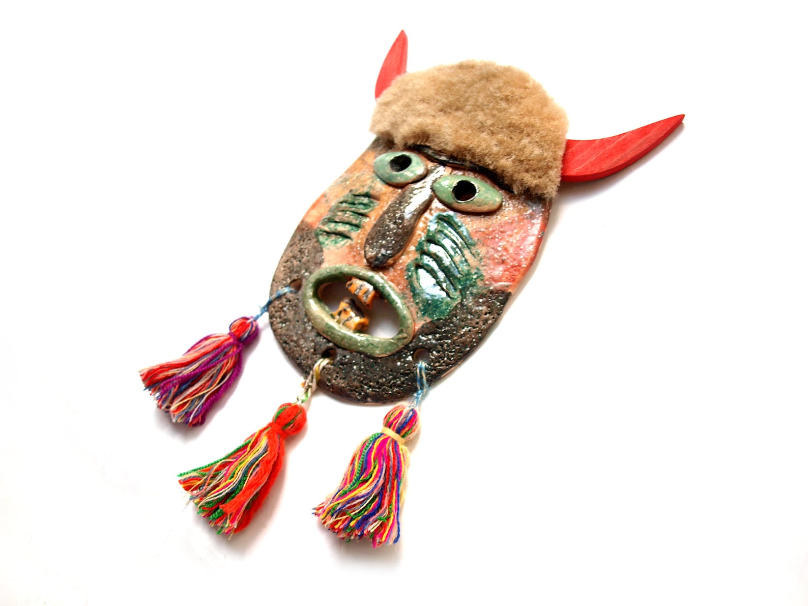Folk Art Mask Bulgarian Kuker Mask Bulgarian Folk Art - Etsy