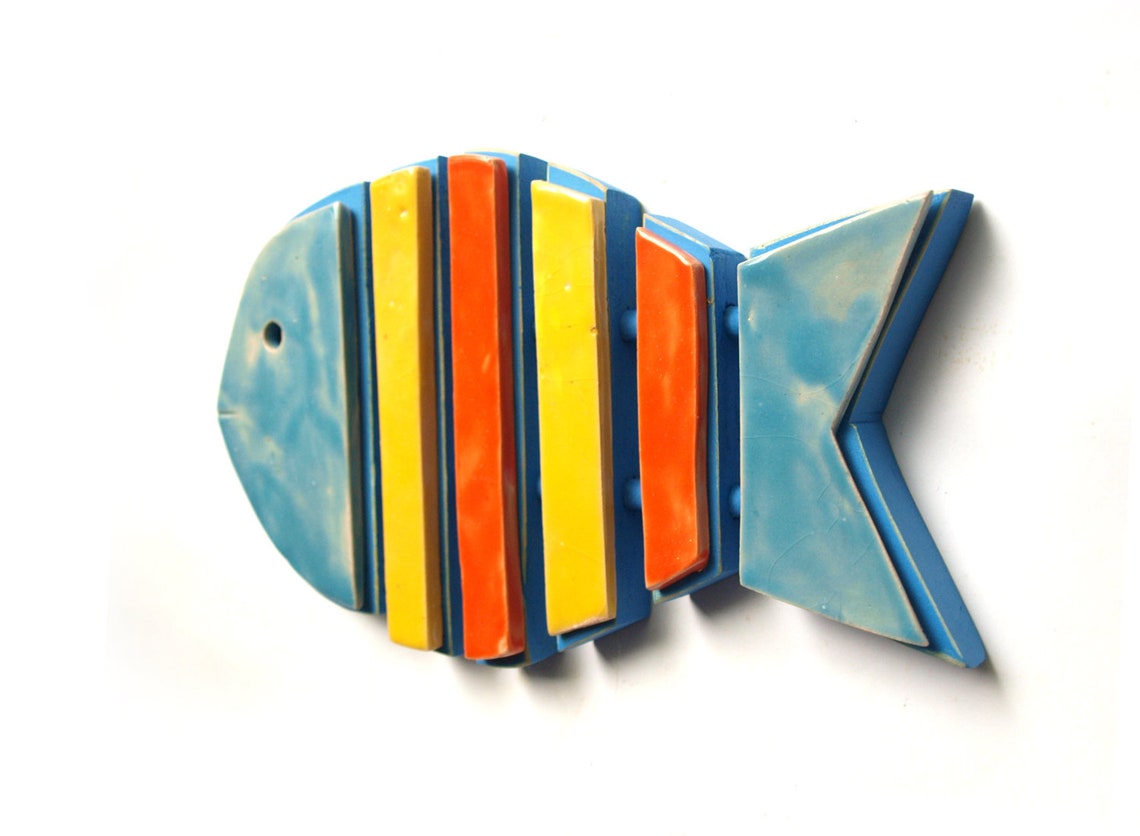 Skeleton Wall Fish Fish Bone Wall Art Colorful Ceramic Fish - Etsy