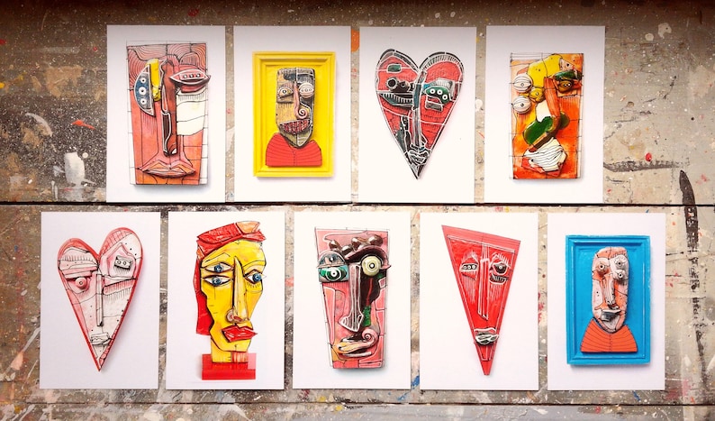 Art Cards Set of 9 Art Cards Abstract Cards Modern Art - Etsy