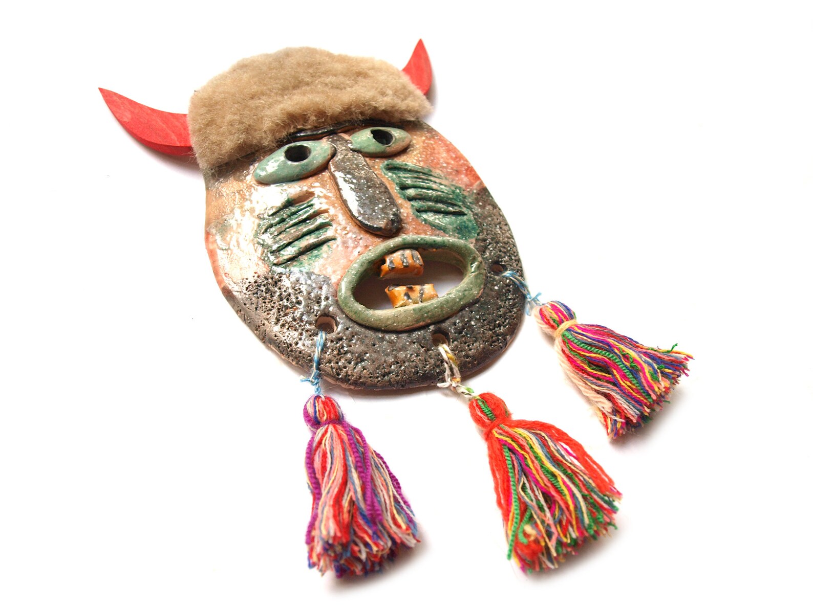 Folk Art Mask Bulgarian Kuker Mask Bulgarian Folk Art - Etsy